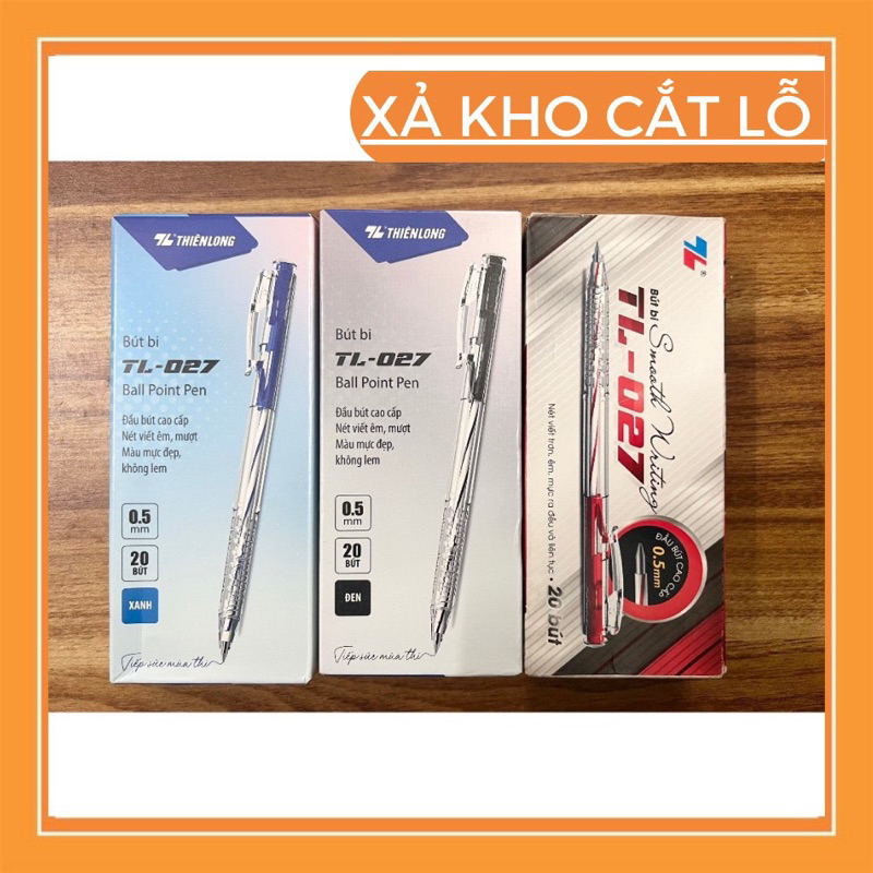 Hộp 20 chiếc bút bi Thiên Long TL - 027 (Xanh - Đỏ - Đen) - ( Hàng Công ...