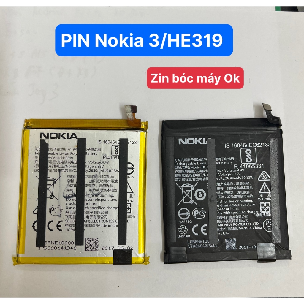 Pin Nokia 3/HE319 (pin zin bóc máy ) | Shopee Việt Nam