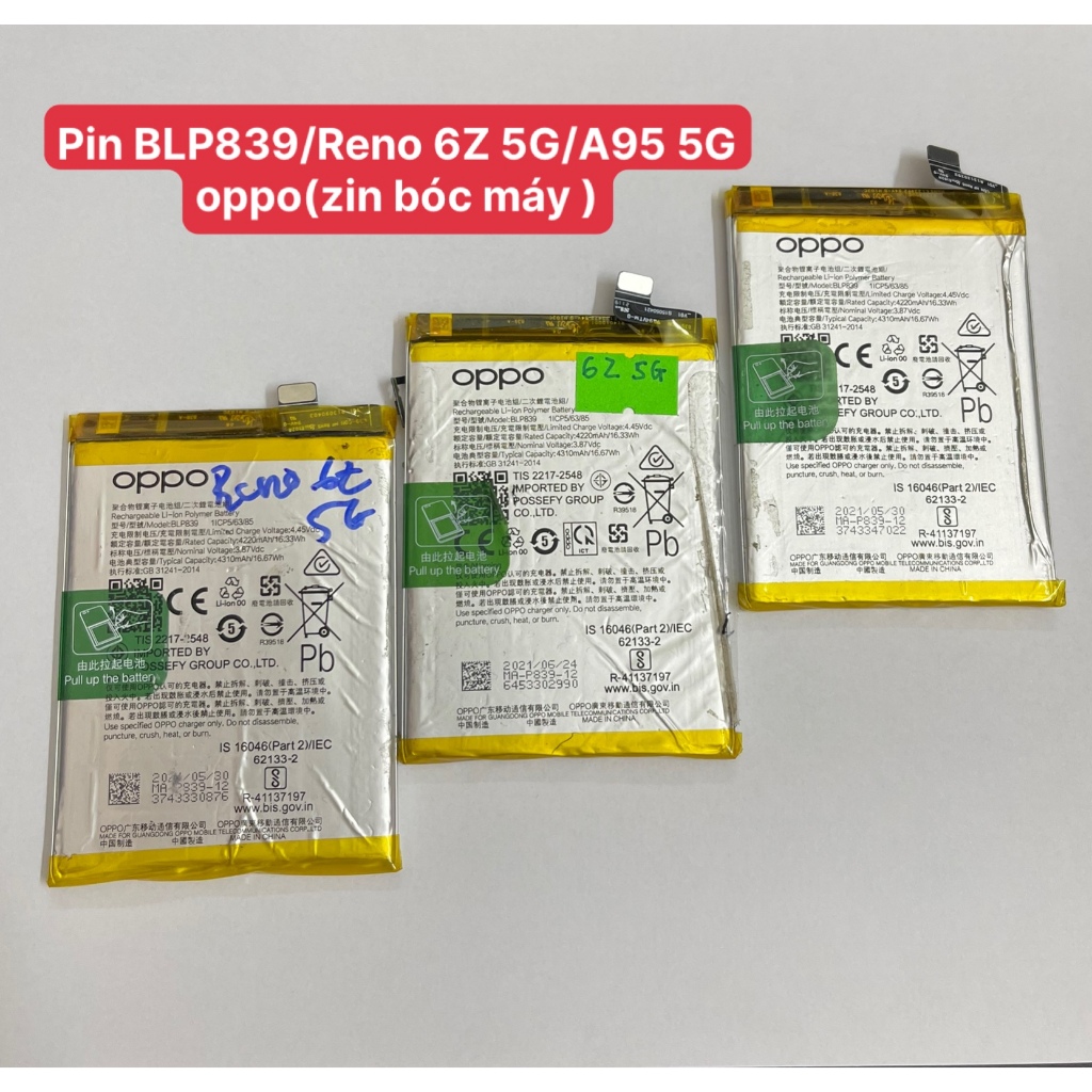Pin BLP839/Reno 6Z -5G / A95 - 5G OPPO (zin Bóc máy) | Shopee Việt Nam