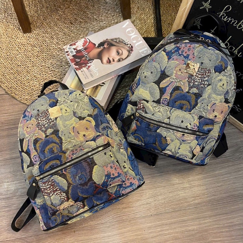 balo to, balo đi học size 40 hoạ tiết vải gấu xanh cho nam và nữ kiểu ...