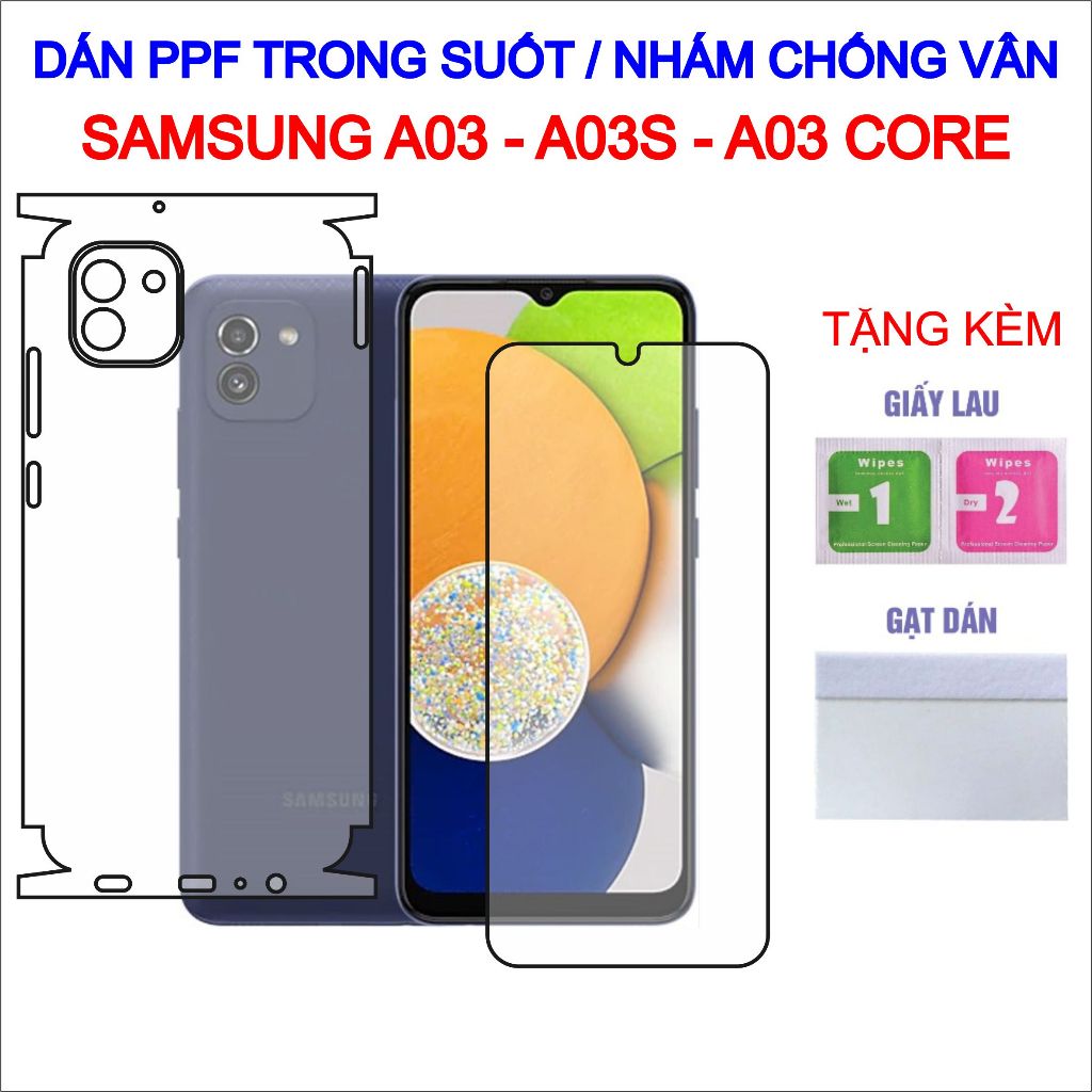 Dán PPF Samsung A03, A03S, A03 Core full lưng viền, màn hình | Shopee Việt Nam