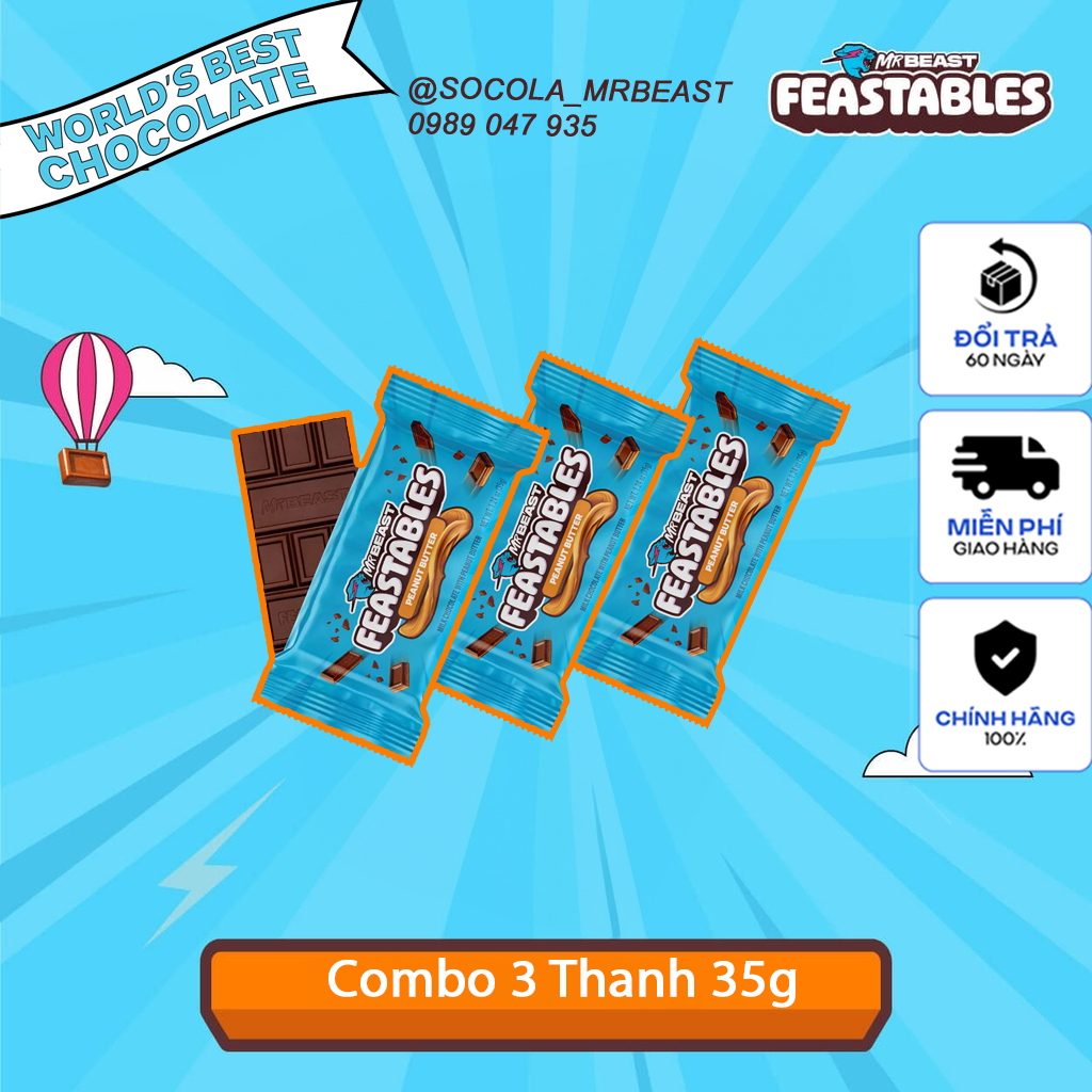 [CHÍNH HÃNG] Kẹo Socola MrBeast Mỹ thanh 35g Mr. Beast Sữa, Bơ Đậu ...