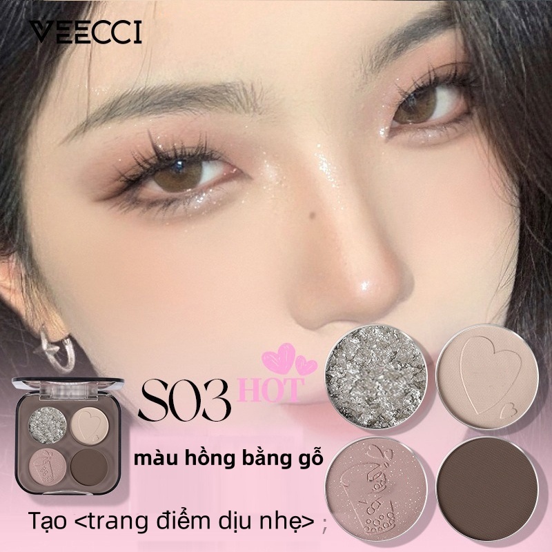 VEECCI Bảng Tạo Khối Bắt Sáng Highlight VEECCI 4 Màu Tự Nhiên Lâu Trôi ...