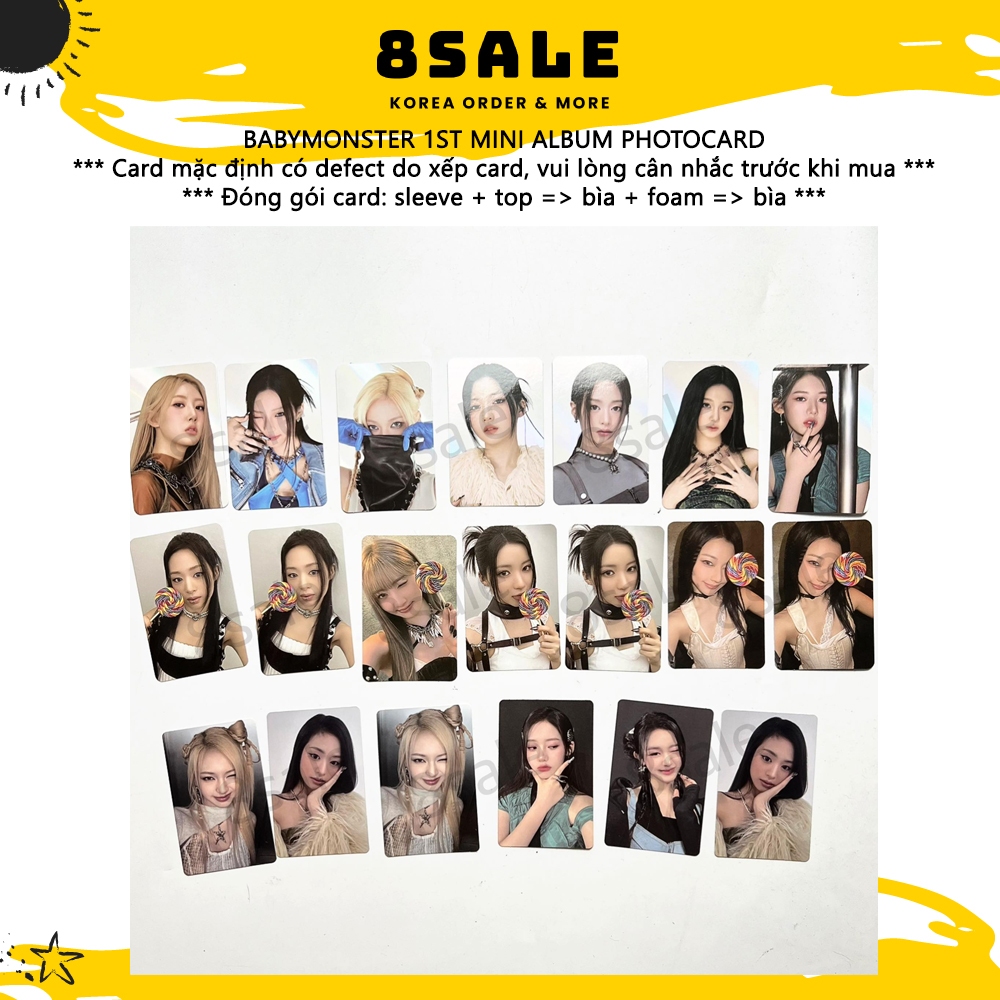 BABYMONSTER | 1st mini album photocard (ảnh bo góc thần tượng) - Hàng ...