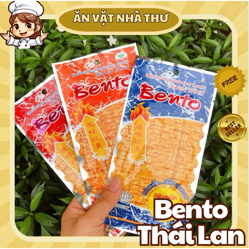 Snack mực Bento,snack mực Thái Lan (gói 4g) cay cay thơm ngon,đồ ăn vặt ...