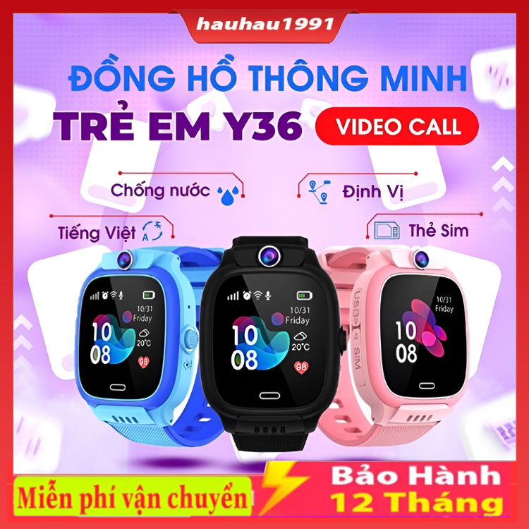 Đồng Hồ Thông Minh Trẻ Em Y36 - Y92 - 85 - Q12 , Lắp Sim Nghe Gọi - Định Vị - Video Call Cảnh ...