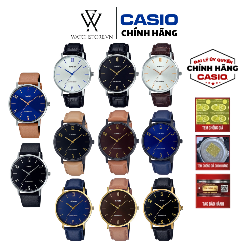 Đồng Hồ Nam Casio MTP-VT01 Quartz Mặt Kính Khoáng Tròn 40mm Chống Nước ...
