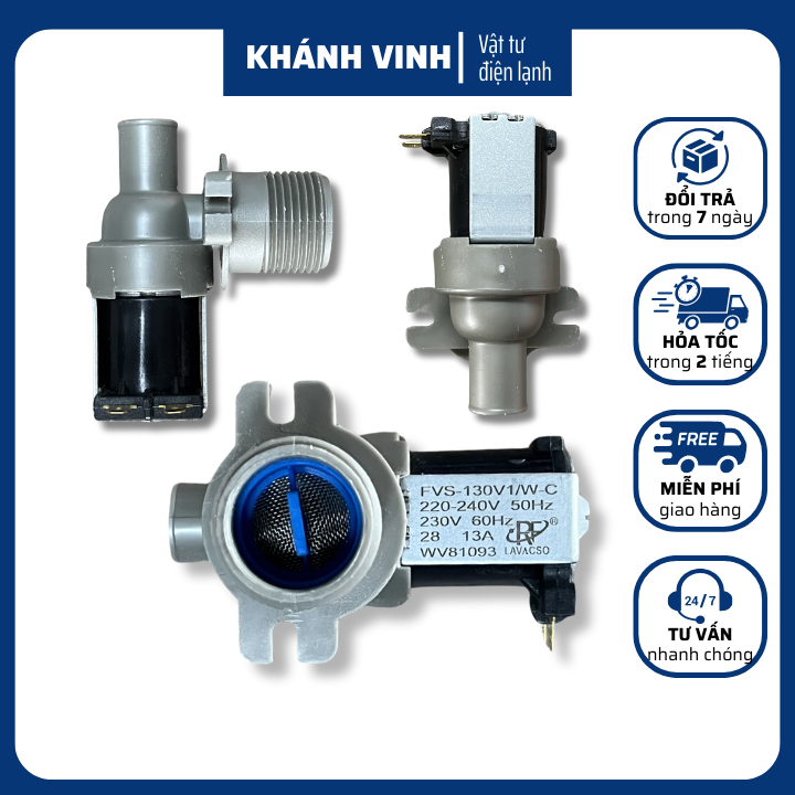 Van cấp nước máy giặt đơn đa năng Pana 220V(RF) FVS-130V1W-C, Van cấp ...