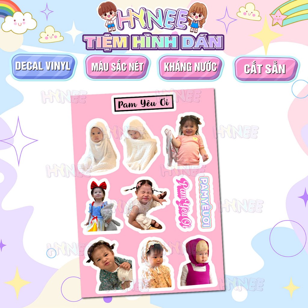Sticker Pam Yêu Ơi Dễ Thương - Sticker Pamyeuoi Dán Mũ Bảo Hiểm, Dán ...