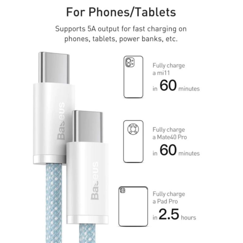 Dây sạc siêu nhanh Baseus cáp type-c to type-c 100w Dài 1m | Shopee ...