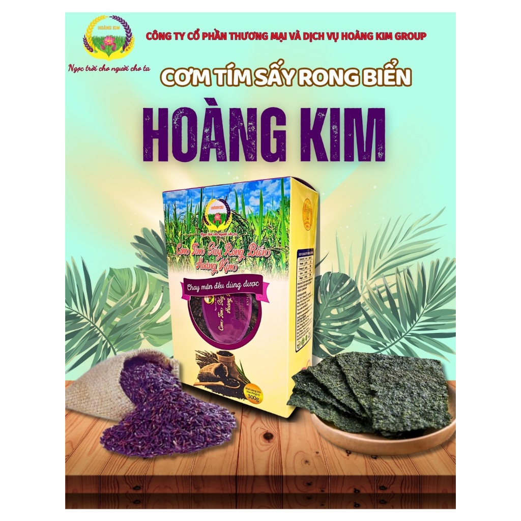CƠM TÍM SẤY RONG BIỂN HOÀNG KIM (300G/HỘP - 3 TÚI) | Shopee Việt Nam