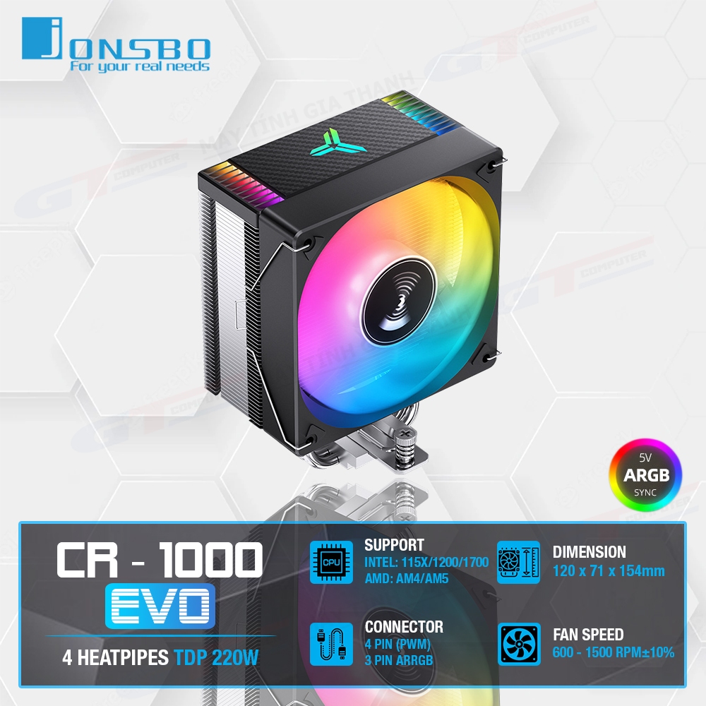 Tản Nhiệt CPU Jonsbo CR1000 EVO ARGB / AUTO LED - Hỗ Trợ LGA 1700 / AM5 | Shopee Việt Nam