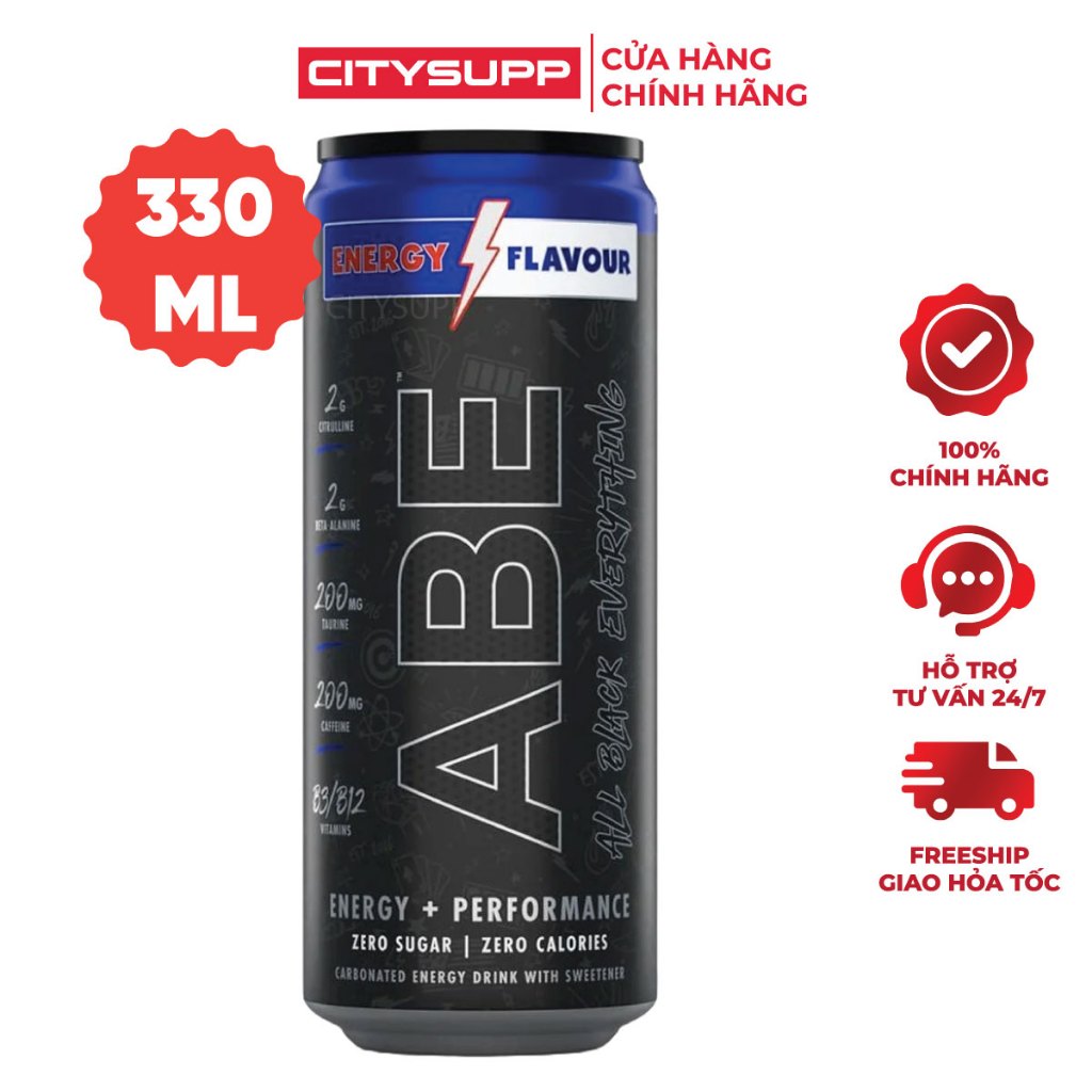 Nước Tăng Lực ABE Pre-Workout Dạng Lon (330ml) Applied Nutrition - Nhập ...