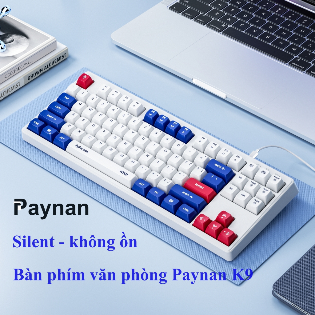 Bàn phím văn phòng Paynan K9 chống ồn kết nối cáp rời type C thiết kế ...