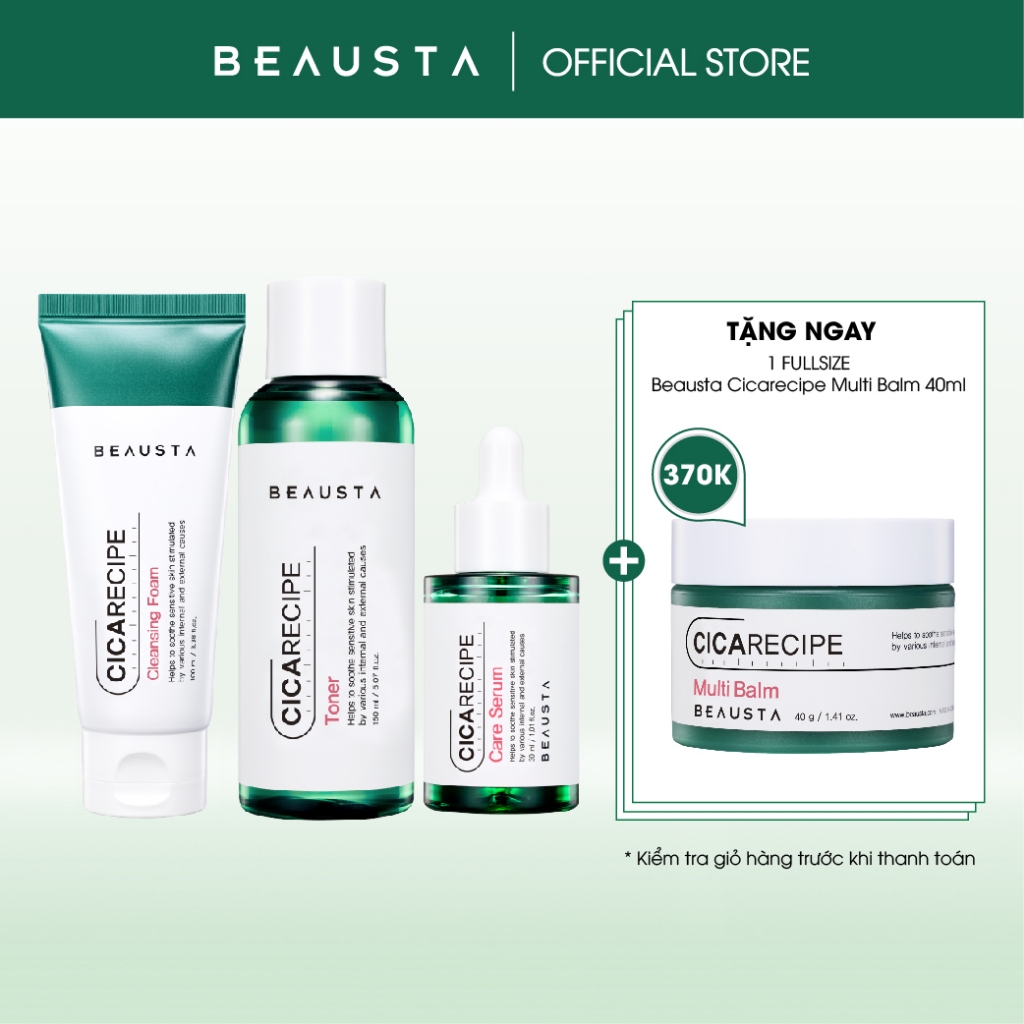Bộ Sản Phẩm Chăm Sóc Da Nhạy Cảm Beausta Cicarecipe | Shopee Việt Nam