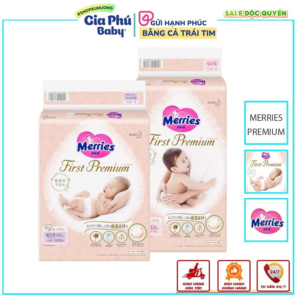 Bỉm Merries first premium hàng cộng miếng và siêu cộng miếng hàng chính ...