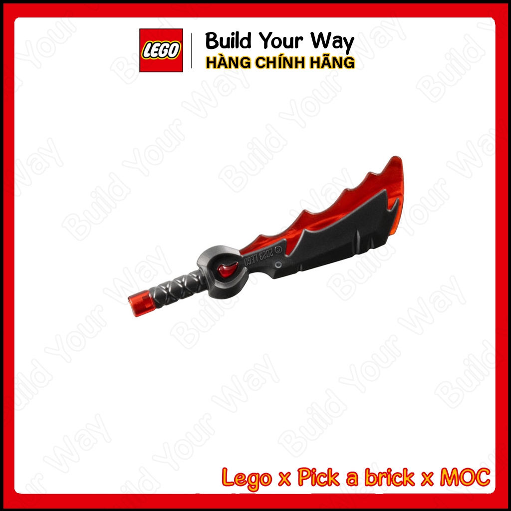 Lego 4924pb01: Minifigure, Weapon Sword with Molded Trans-Red Pommel ...