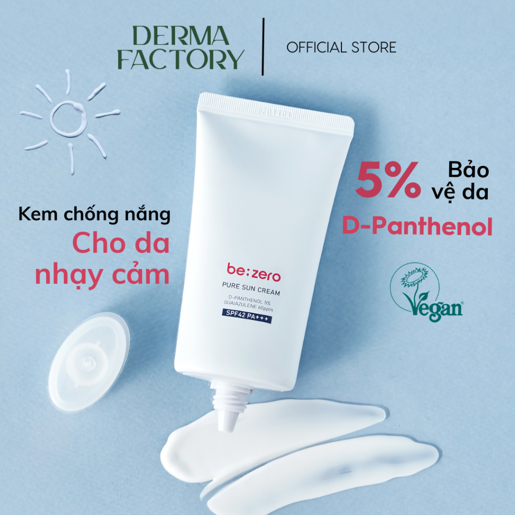 Kem chống nắng Dưỡng ẩm Dịu nhẹ cho da nhạy cảm Derma Factory BE;ZERO ...