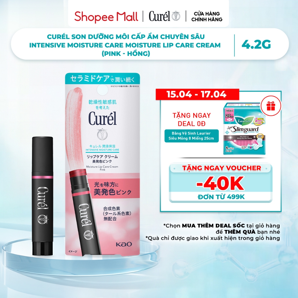 Son Dưỡng Môi Cấp Ẩm Chuyên Sâu Curel Intensive Moisture Care Moisture ...