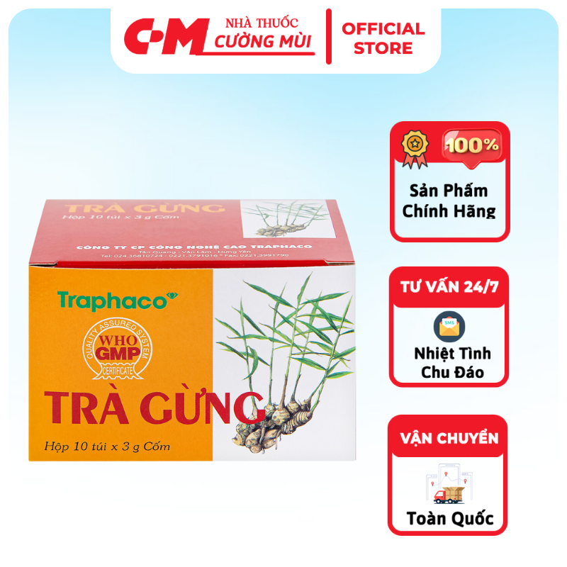 Trà Gừng Traphaco (hộp 10 gói) | Shopee Việt Nam