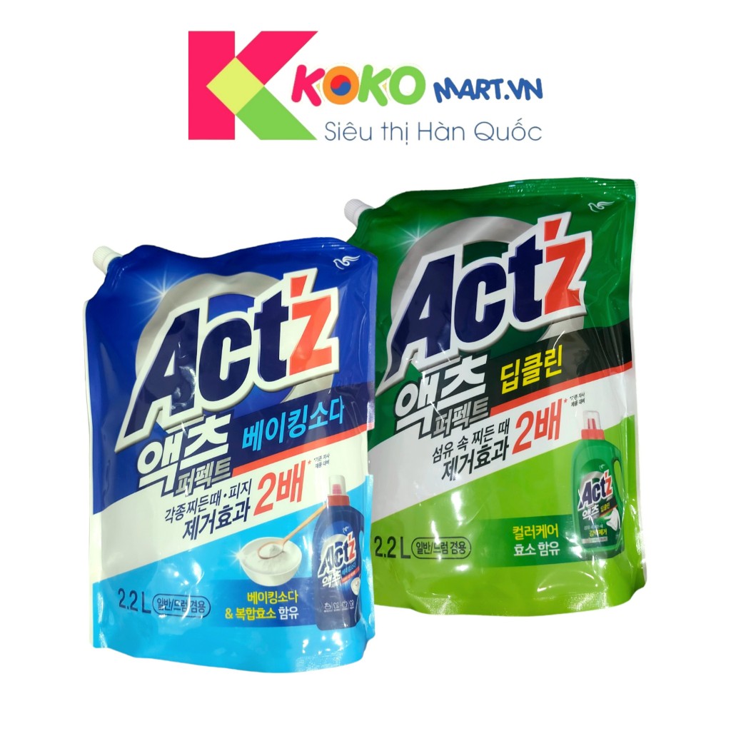 Nước giặt ACTZ diệt khuẩn Hàn Quốc dạng bịch 2.2L | Shopee Việt Nam