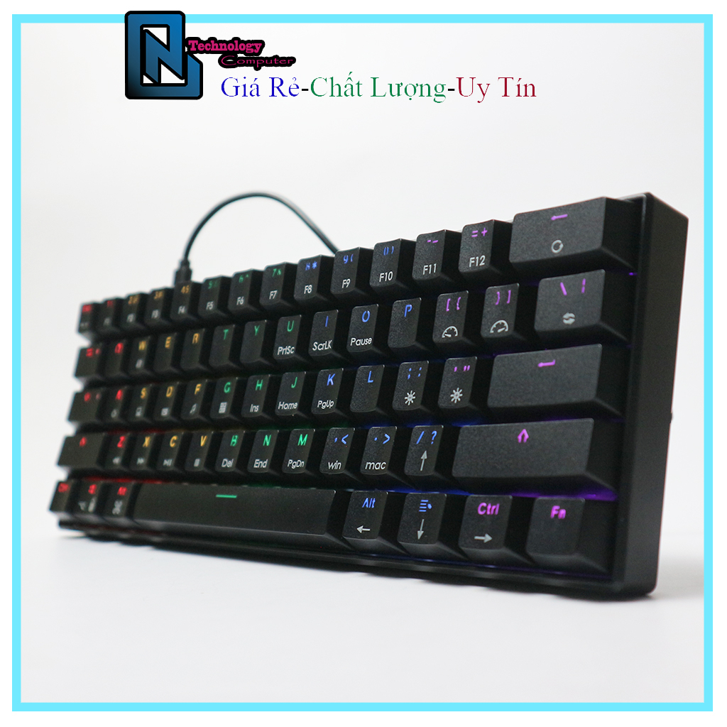 Bàn Phím Cơ Layout 61 OEM Kết Nối Type C Có Dây Loại RGB Và Màu Mặc ...