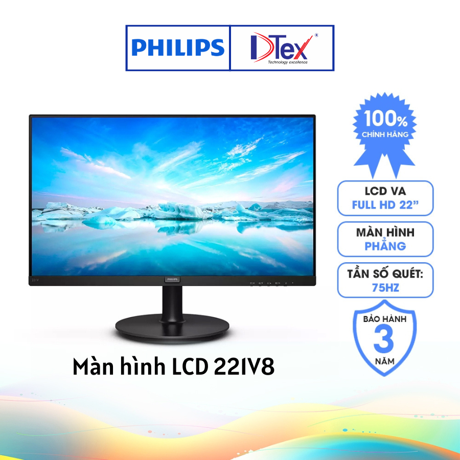 Màn Hình Philips 221V8 21.5 inch I Full HD I 1920×1080 I VA I 75Hz I ...