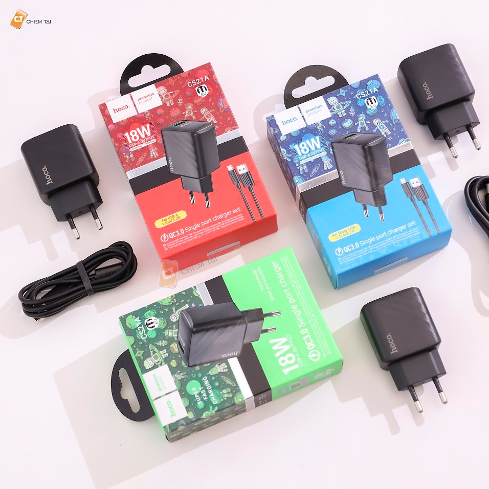 Bộ cốc kèm cáp sạc nhanh 18W Hoco CS21A | Shopee Việt Nam