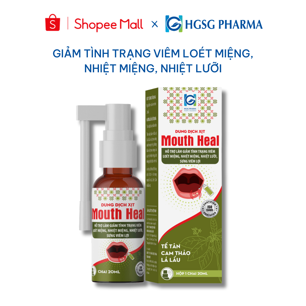 Dung dịch xịt Mouth Heal làm giảm tình trạng viêm loét miệng, nhiệt ...