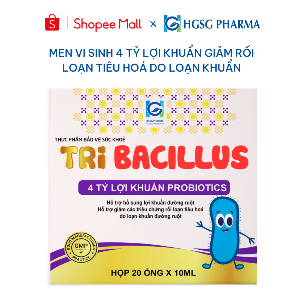Men Vi Sinh Tri Bacillus Chứa 4 Tỷ Lợi Khuẩn Probiotics hộp 20 ống x 10ml | Shopee Việt Nam