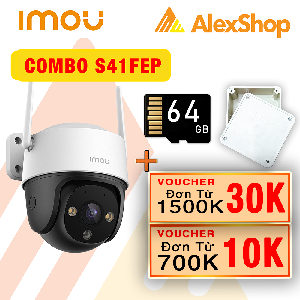 [COMBO] Camera Imou S41FEP (4M) + Thẻ 64G+ Hộp Kỹ Thuật | Shopee Việt Nam