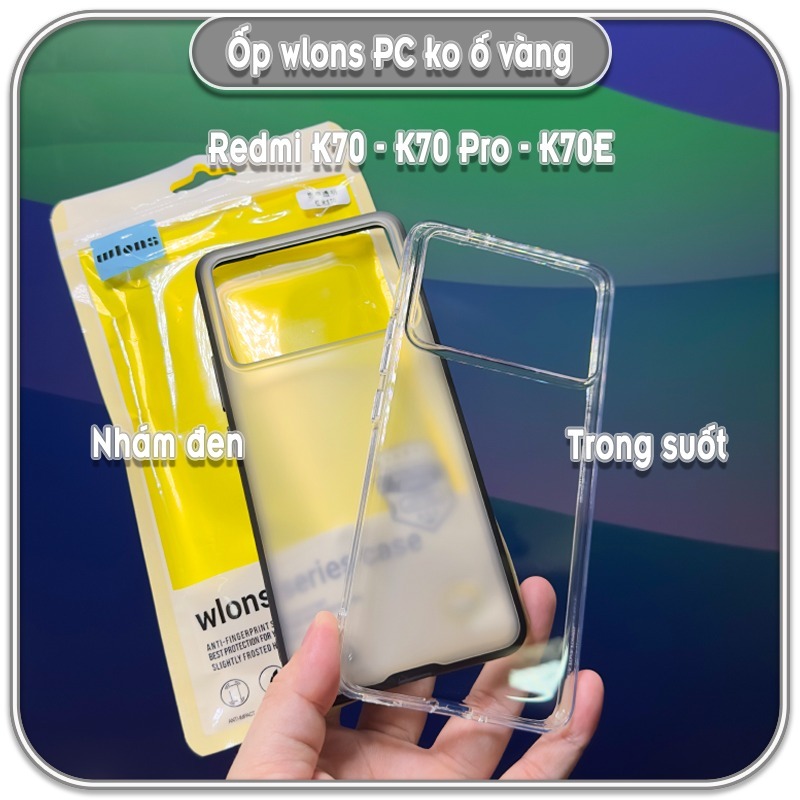 Ốp chống sốc wlons cho Redmi K70 - K70 Pro - K70E Lưng PC không ố vàng | Shopee Việt Nam