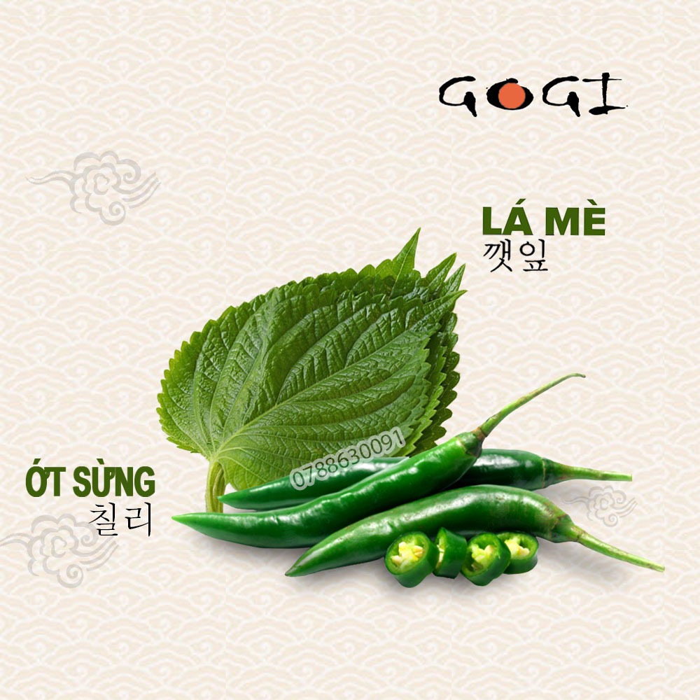 Lá mè, Ớt sừng xanh ăn thịt nướng Hàn Quốc tươi ngon 25g/100g | Shopee ...