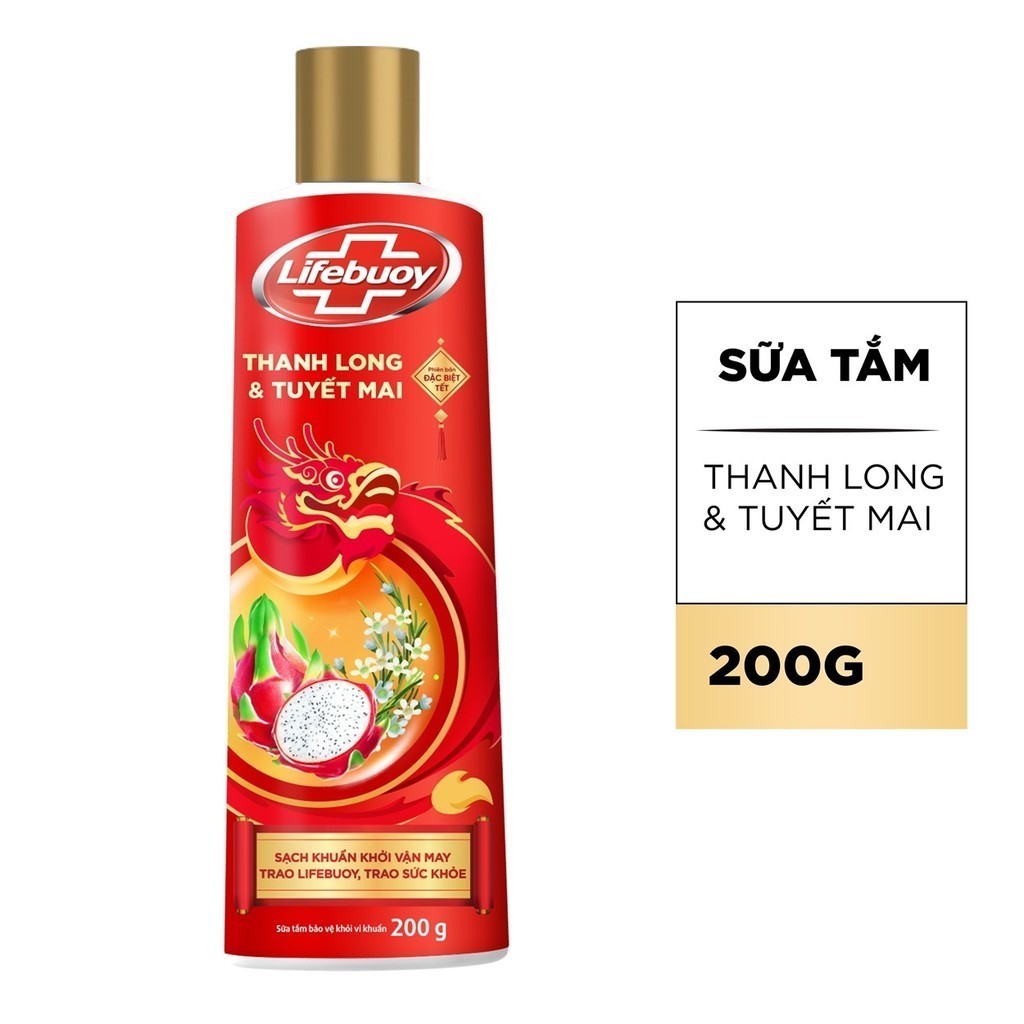 COMBO 10 CHAI Sữa tắm Lifebuoy Thanh Long & Tuyết Mai 200g (Hàng khuyến ...