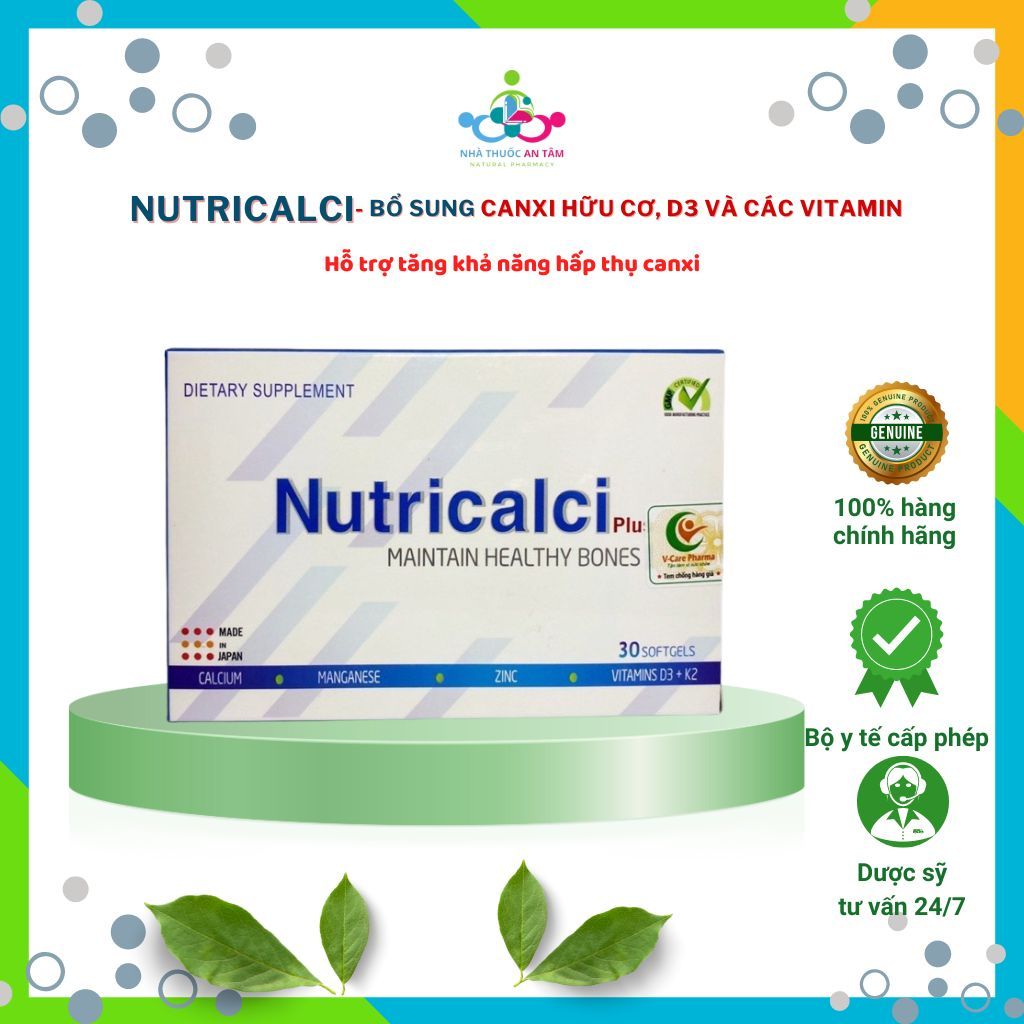 NUTRICALCI PLUS -Bổ sung canxi hữu cơ, D3, các vitamin cho bà bầu ...
