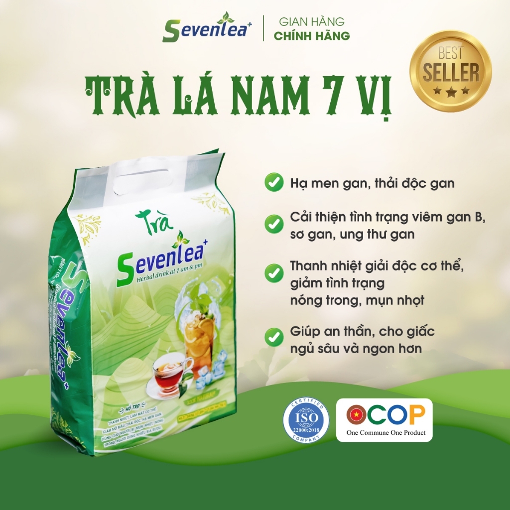 Trà Lá Nam 7 vị SevenTea thanh nhiệt, giải độc, mát gan hạ men gan, ngủ ngon an toàn thiên nhiên ...