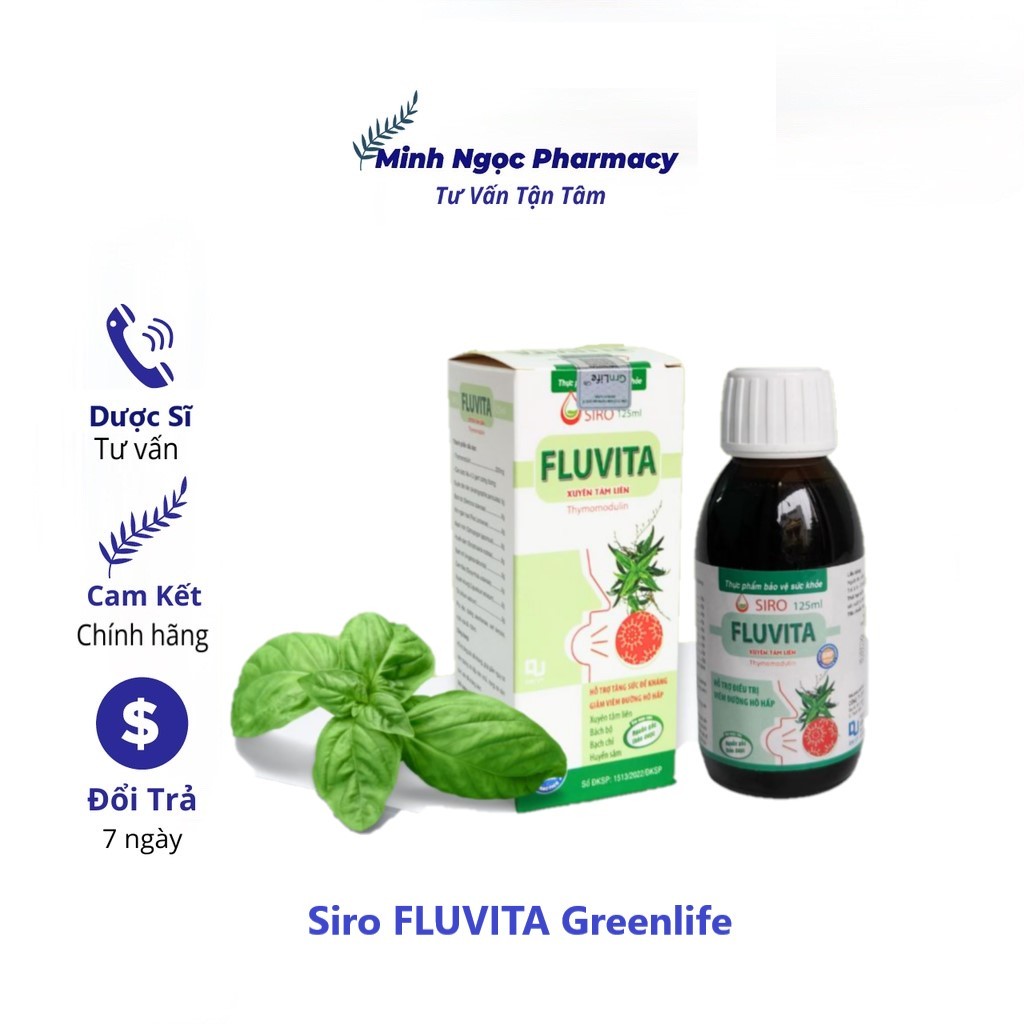 Siro ho cảm cúm FLUVITA Greenlife - Hỗ trợ giảm viêm hô hấp, tăng sức ...