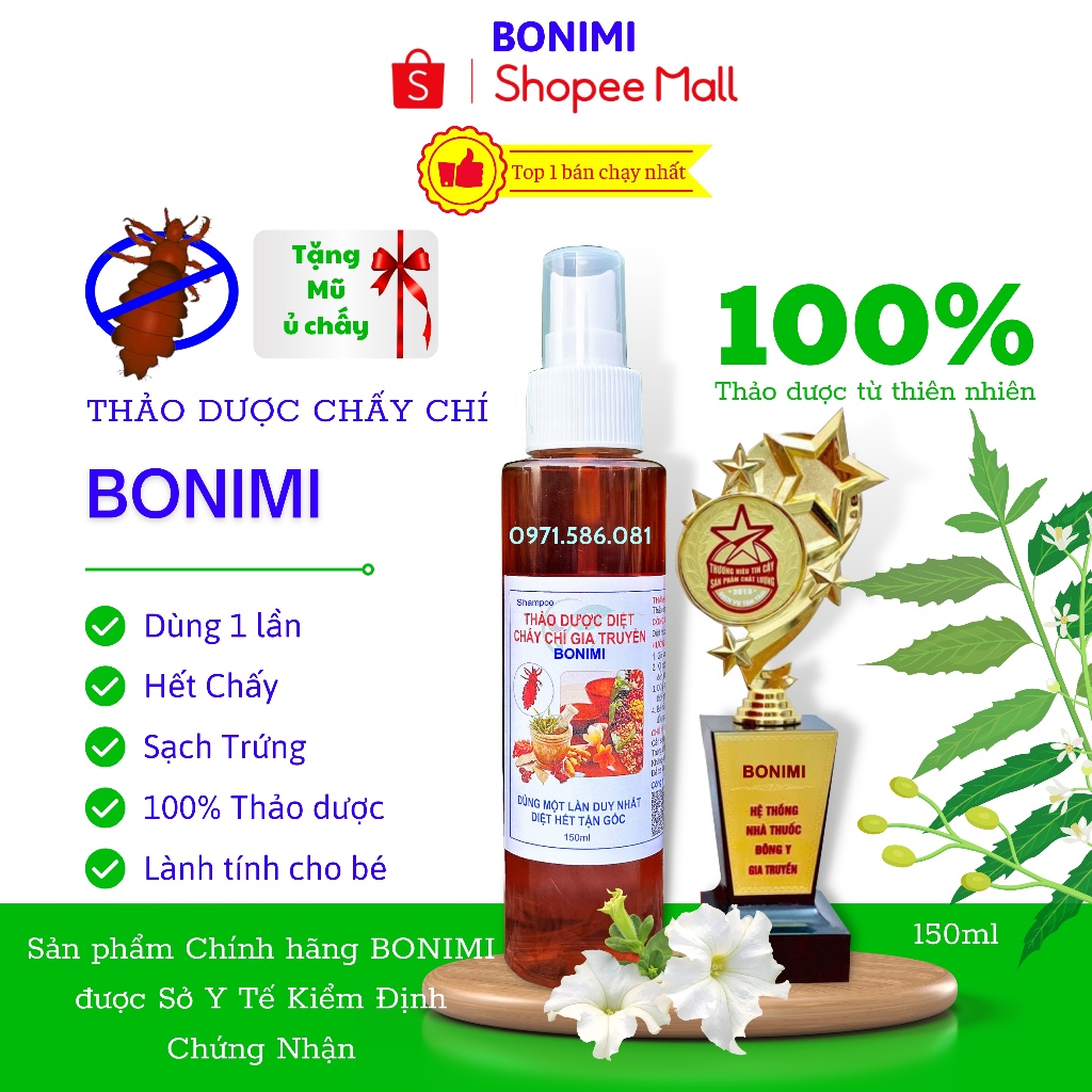 Chấy Chí. Dầu Gội Chấy Chí Bonimi 150ml. Ủ Chấy Gia Truyền. Dầu Gội Chí ...