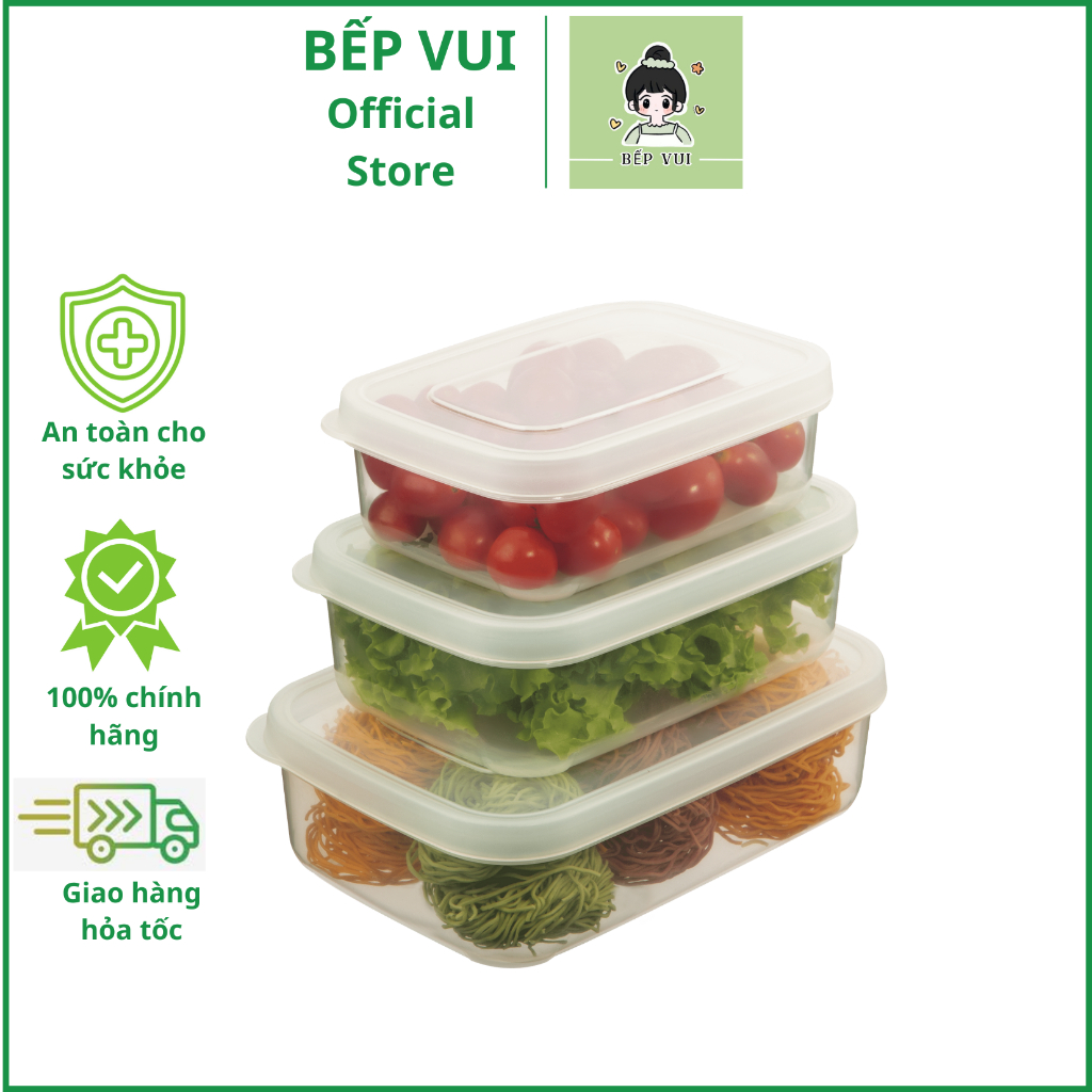 INOCHI_Bộ hộp bảo quản thực phẩm chữ nhật Hokkaido Inochi (03 hộp dung ...