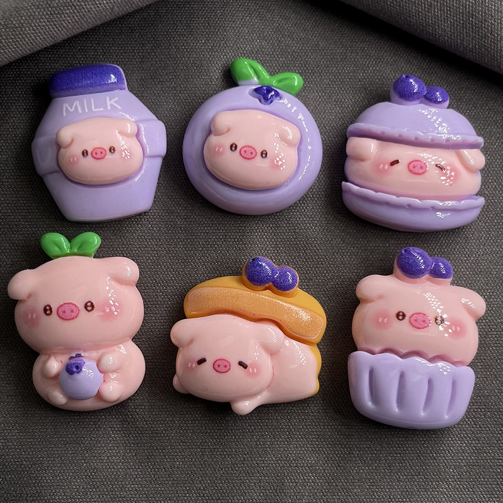 Charm Gắn Dép Crocs, Sticker Jibbitz Hình Con Lợn, Heo Tím Dễ Thương ...