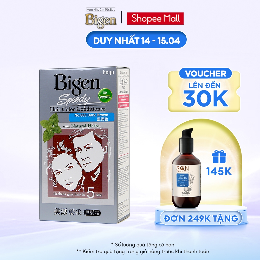 Thuốc nhuộm tóc phủ bạc dạng kem Bigen Speedy Hair Color Conditioner ...
