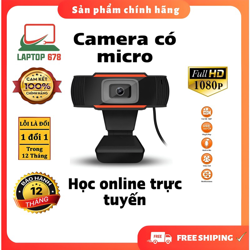 Webcam máy tính camera laptop livestream có Mic Full HD 1080p, HD 720p ...