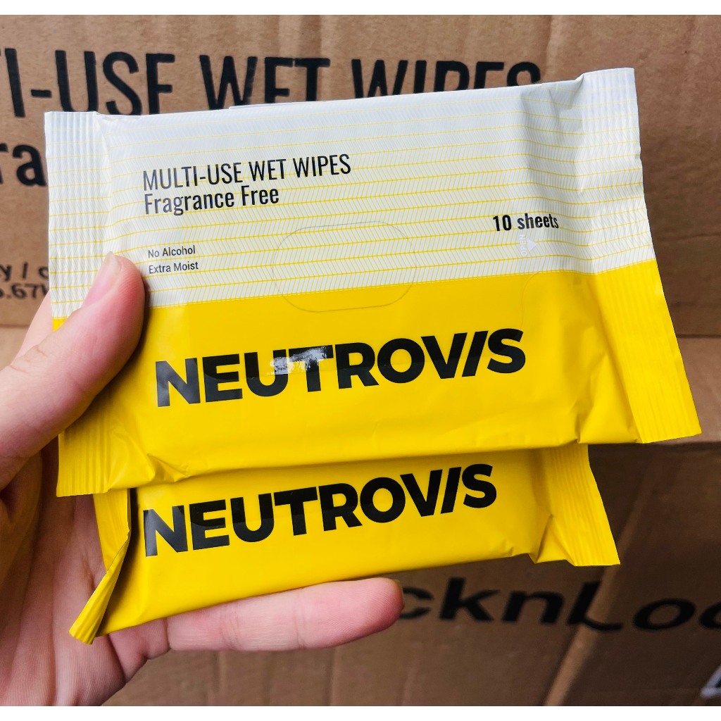 Combo 10 gói Khăn giấy ướt Đa Dụng Neutrovis ( 10 tờ/ gói) | Shopee ...