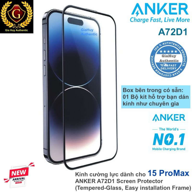 Kính cường lực cho 15 ProMax ANKER A72D1 Screen Protector (Tempered ...