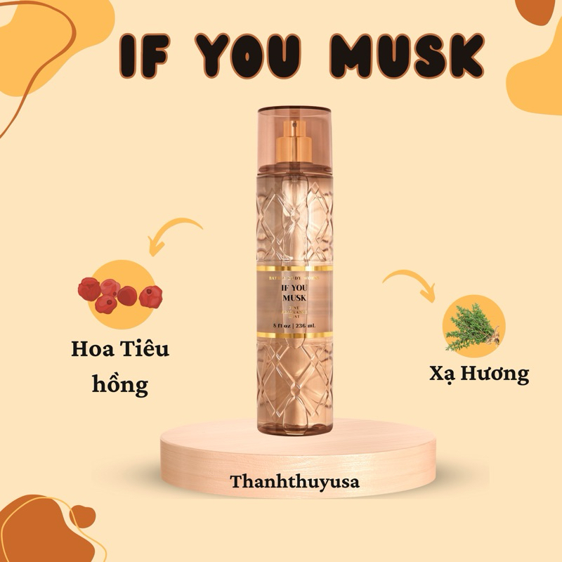 [ IF YOU MUSK ] Body Mist Xịt Thơm Toàn Thân Bath & Body Works | Shopee ...