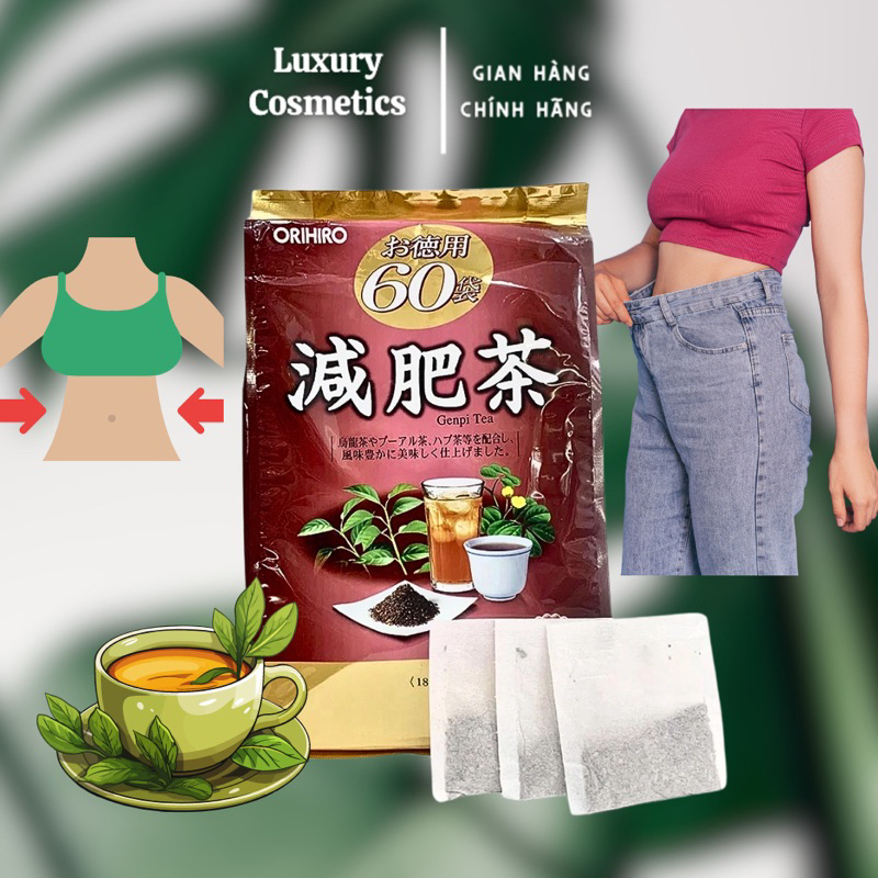 (Date 7/2025)Trà Genpi Orihiro hỗ trợ giảm mỡ thừa 60 gói/túi chính hãng Nhật Bản, Genpi tea trà ...
