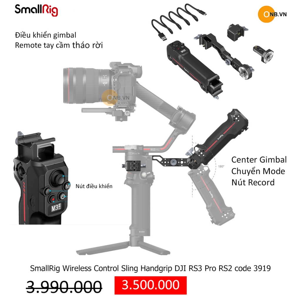 Small-Rig Wireless Control Sling Handgrip DJI RS4 Pro RS4 RS3 Pro RS2 ...