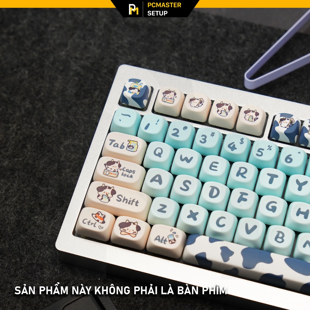 Keycap MOA Bò Sữa chất liệu nhựa Pbt họa tiết in dyesub không mờ họa ...