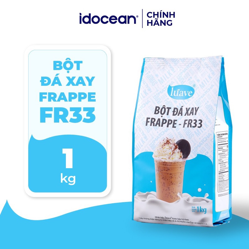 Bột Đá Xay Frappe FR33 LÚAVE 1kg (Bột Frappe, Bột mix chống tách lớp ...