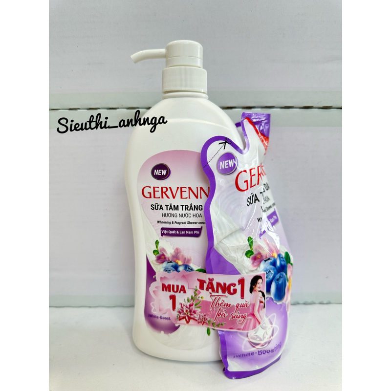Sữa Tắm Trắng Da Gervenne 900G/1,2L ( Tặng Túi Sữa Tắm 380g ) | Shopee Việt Nam